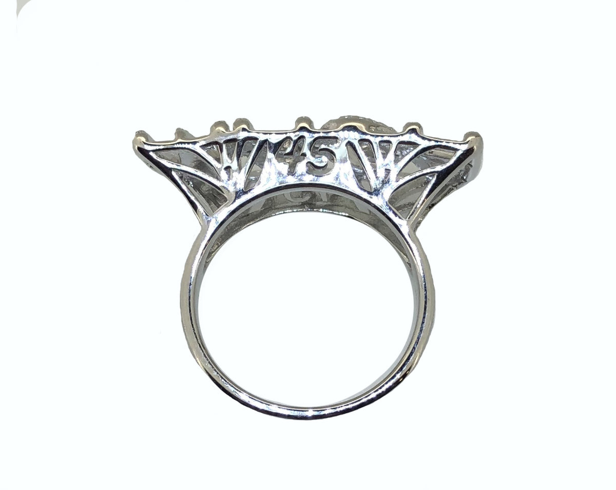 NEW LARGE STERLING SILVER MAGA RING WITH 16 GENUINE DIAMONDS – T.D.J.