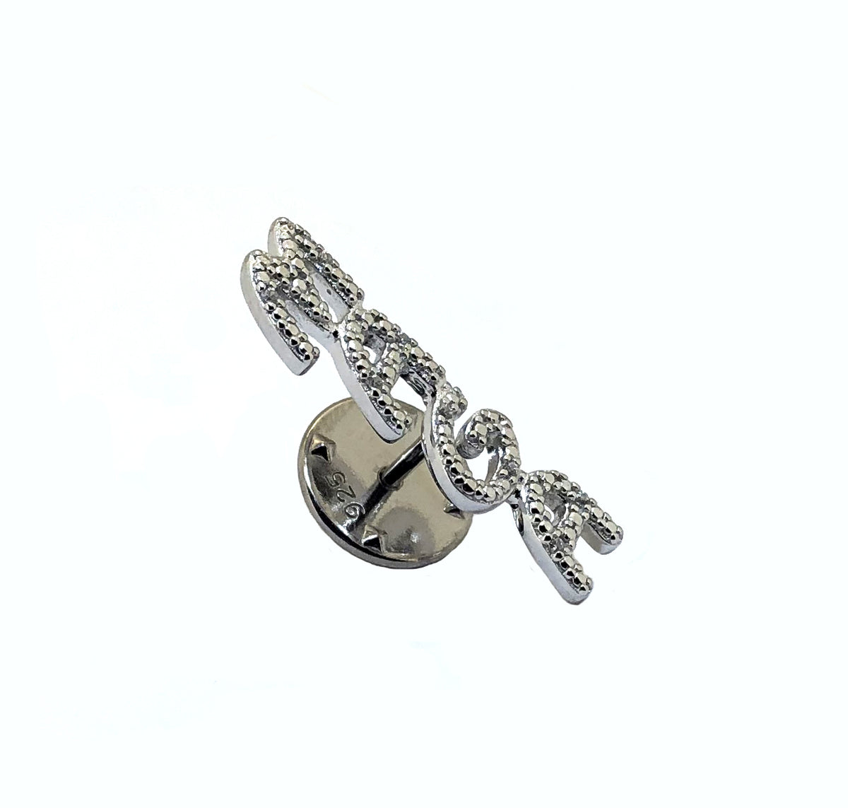 NEW VERTICAL MAGA PIN/TIE TACK IN SILVER WITH 8 DIAMONDS – T.D.J.